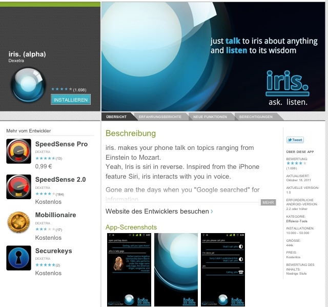 Iris ist Siri für Android